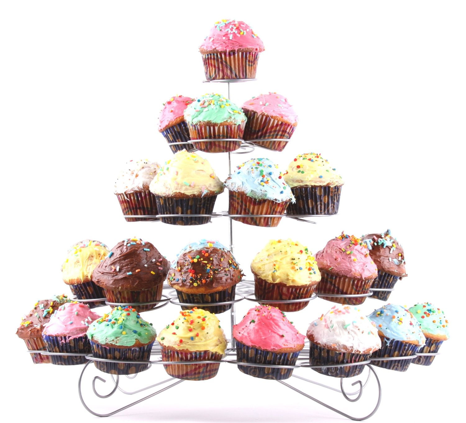 CHARMED 41 CUPS 5 TIERS CUPCAKE DESSERT STAND SILVER - Walmart.com