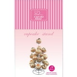 CHARMED SPIRAL CUPCAKE STAND SILVER METAL COATED HOLDS 19 CUPCAKE ...