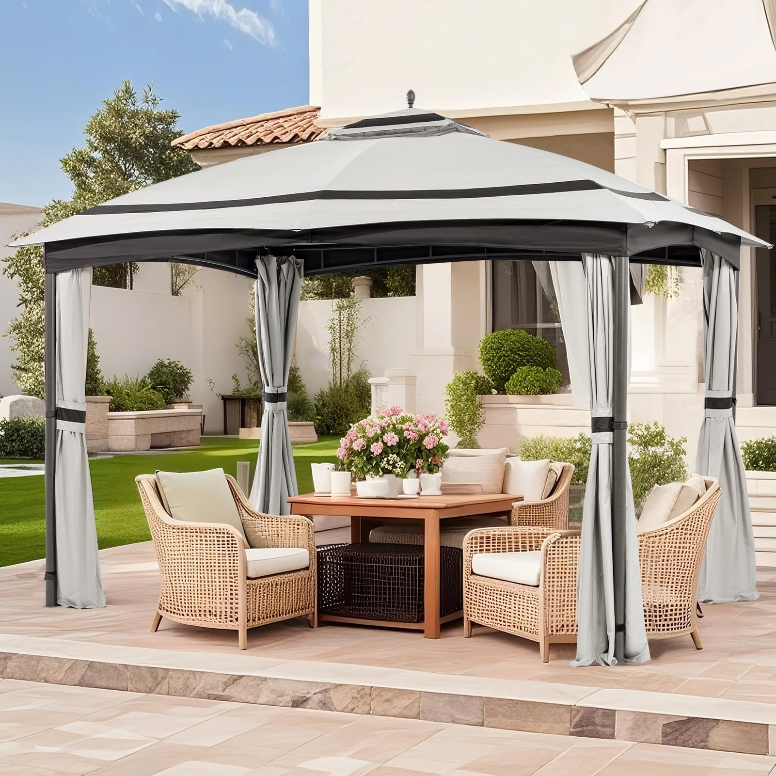 CHARMELEON 11x13ft High-end Luxurious Gazebo for Patio, Outdoor Canopy ...