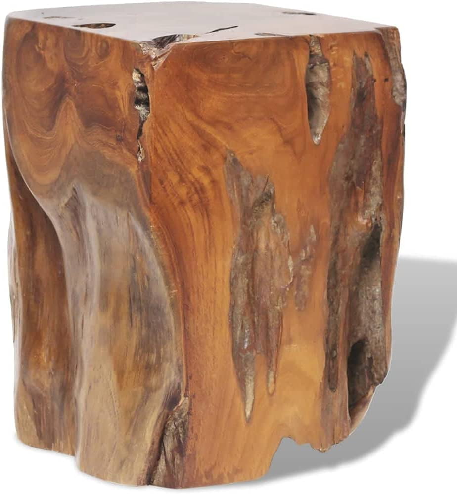 CHARMMA Stool Solid Teak Wood,Tree Stump Stool Live Edge, Natural Edge ...