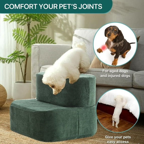 CHARRYARN By Texstead Foldable Pet Ramp for Couch Or Bed, 2 Steps Pet ...