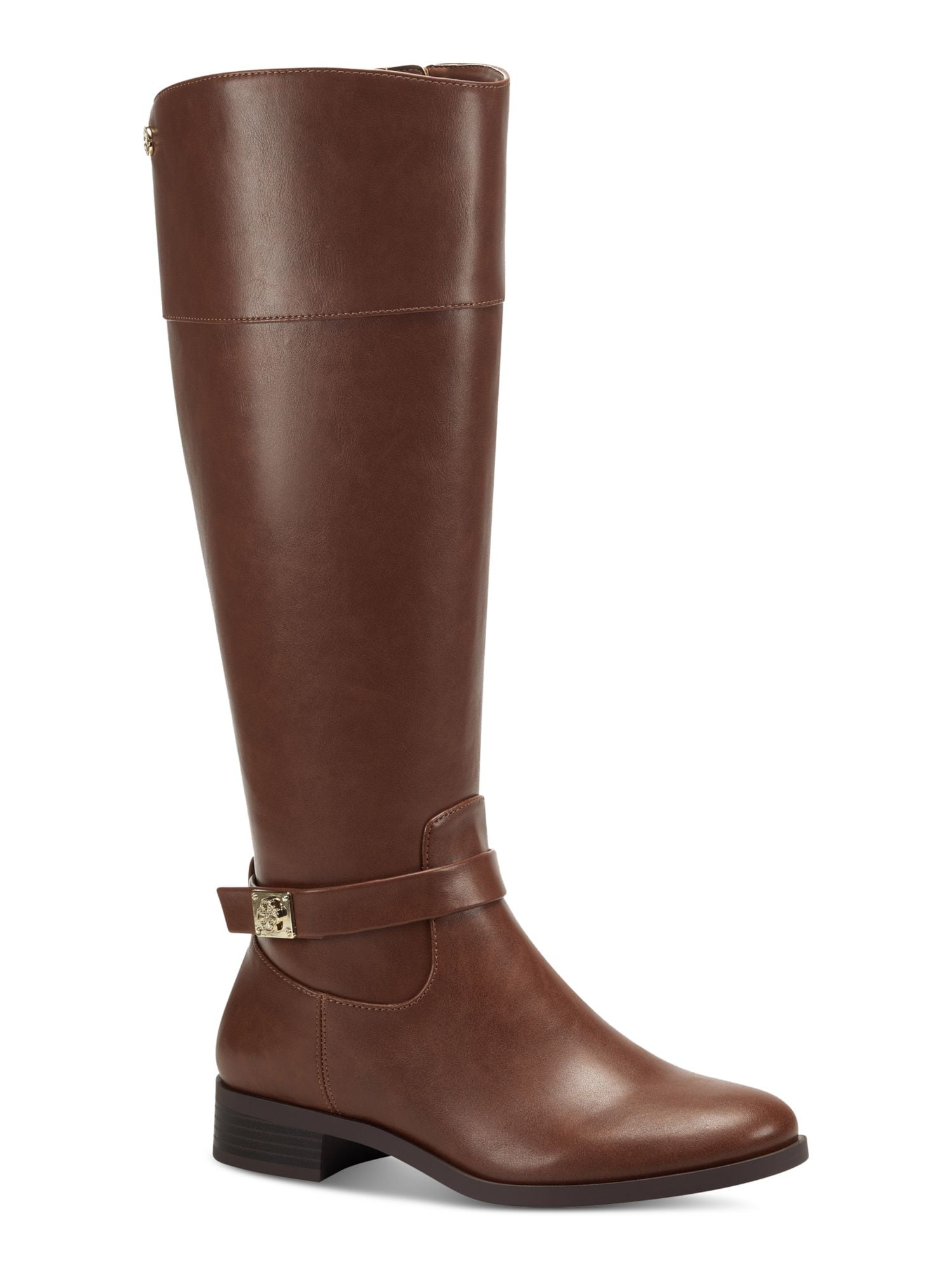 CHARTER CLUB Womens Brown Buckle Accent Johannes Round Toe Zip-Up ...