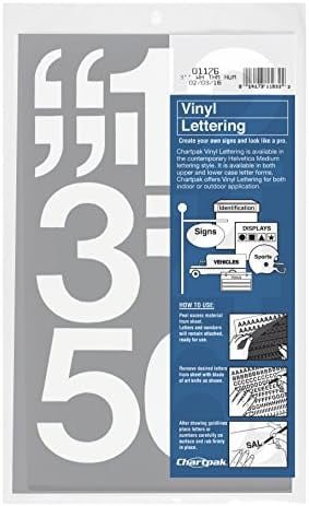 CHARTPAK Self-Adhesive Vinyl Numbers, 3 Inches High, White, 10 per Pack ...