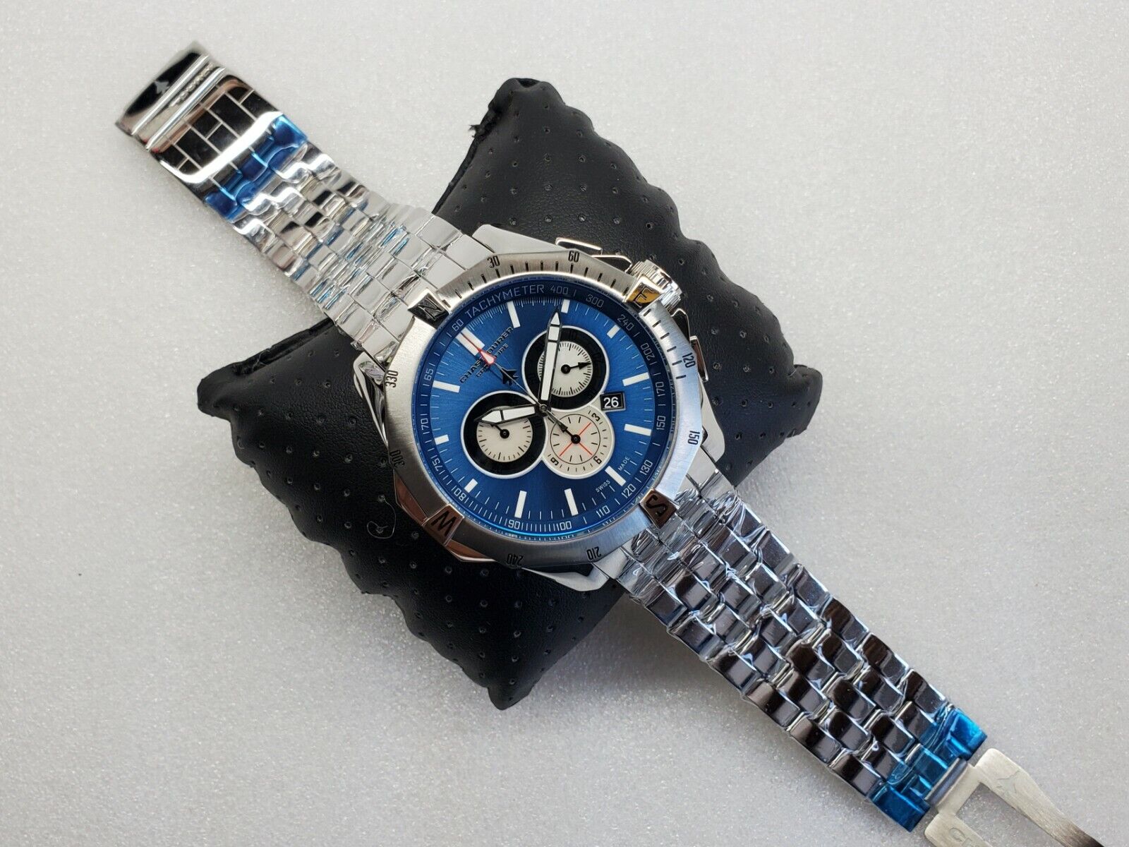 CHASE DURER CROSSFIRE CHRONOGRAPH BLUE DIAL ST. STEEL MEN'S WATCH 850 ...