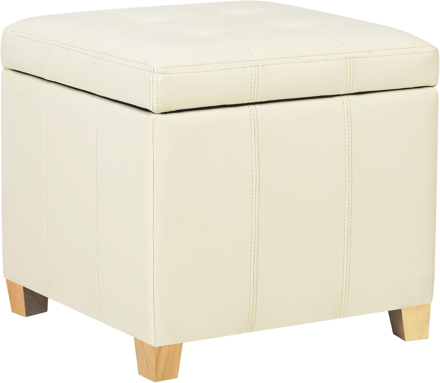 CHAUKY 17 Inch Square Storage Ottoman,Small Foot Rest Stool for Couch ...