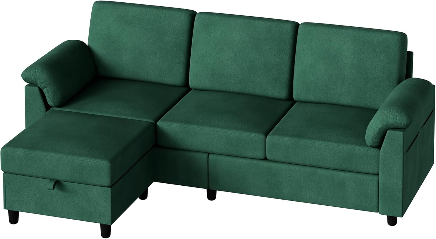 CHAUKY 79" Convertible Sectional Couch Sofa with Storage Ottoman, 3 ...