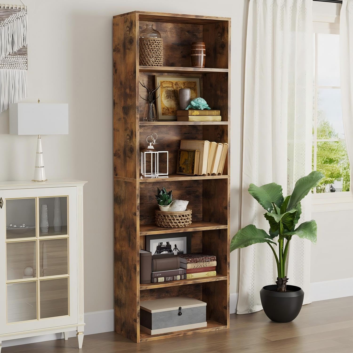 CHAUKY Bookcase and Bookshelf, Floor Standing 3-Tier Bookshelf, Display ...