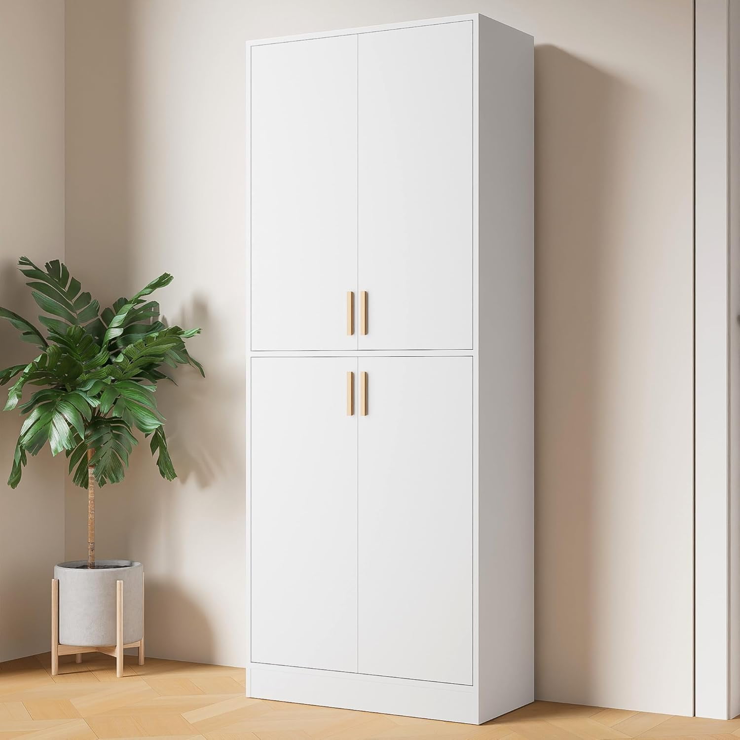 CHAUKY Kitchen Pantry Cabinet, 71" Tall Wood Storage Cabinet with Doors ...