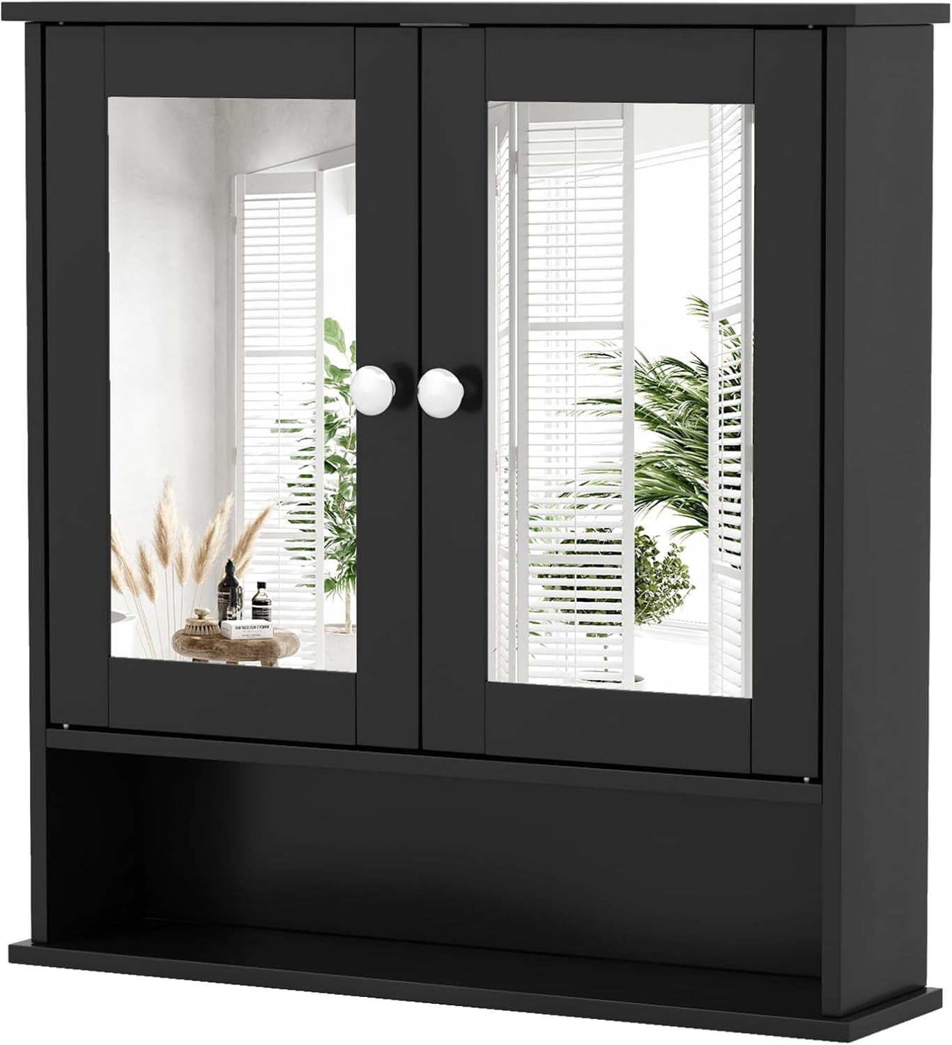 CHAUKY Medicine Cabinet, Bathroom Wall Cabinet with 2 Mirrored Doors ...
