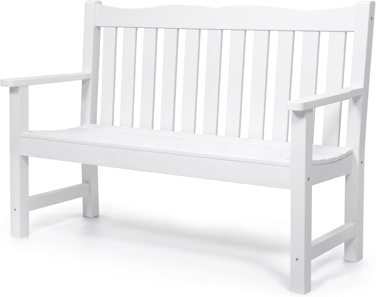 CHAUKY Outdoor Bench, 2-Person Garden Benches for Outdoors, All-Weather ...
