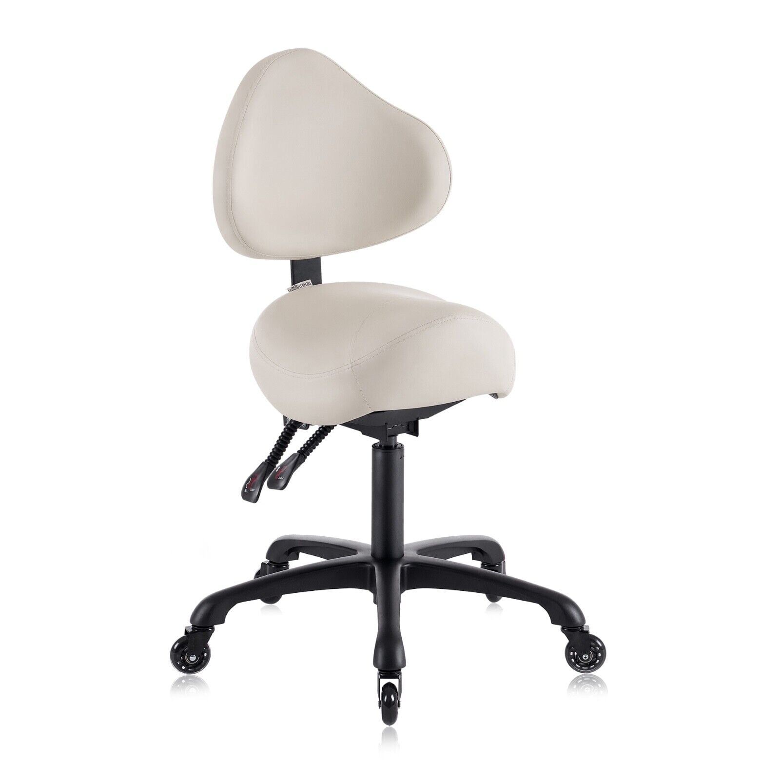 CHAUKY Pneumatic Swivel Rolling Saddle Chair with Wheels and Ergonomic ...