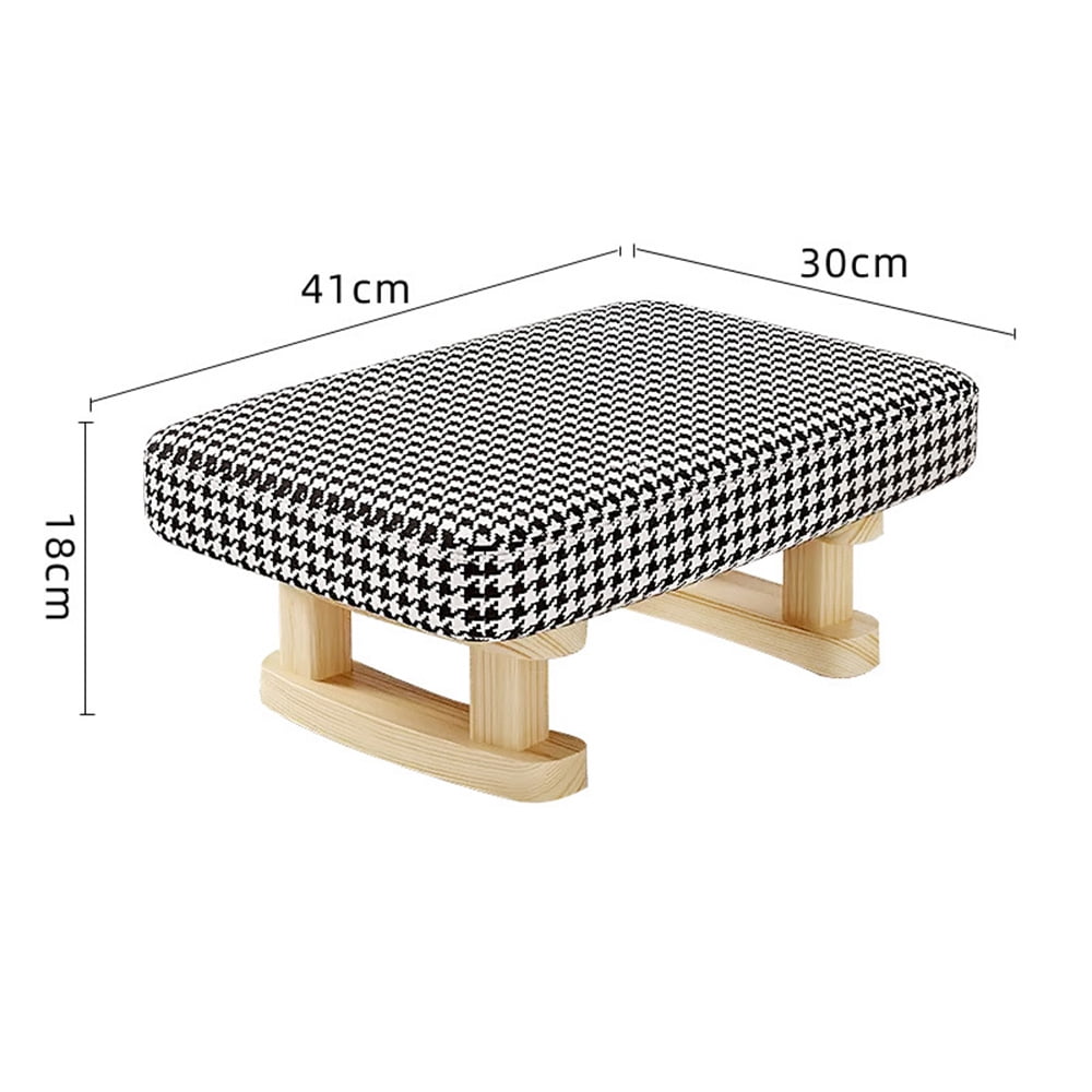 CHAUKY Small Footstool Ottoman, Velvet Shoes Bench Rectangle Soft ...