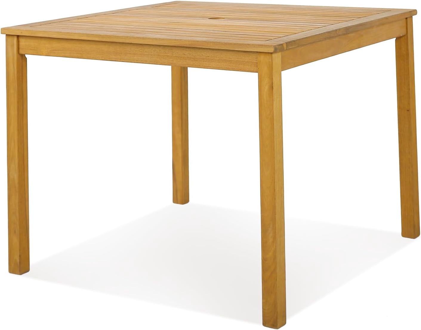 CHAUKY Square Outdoor Dining Table, 4-Person Acacia Wood Dining Table ...