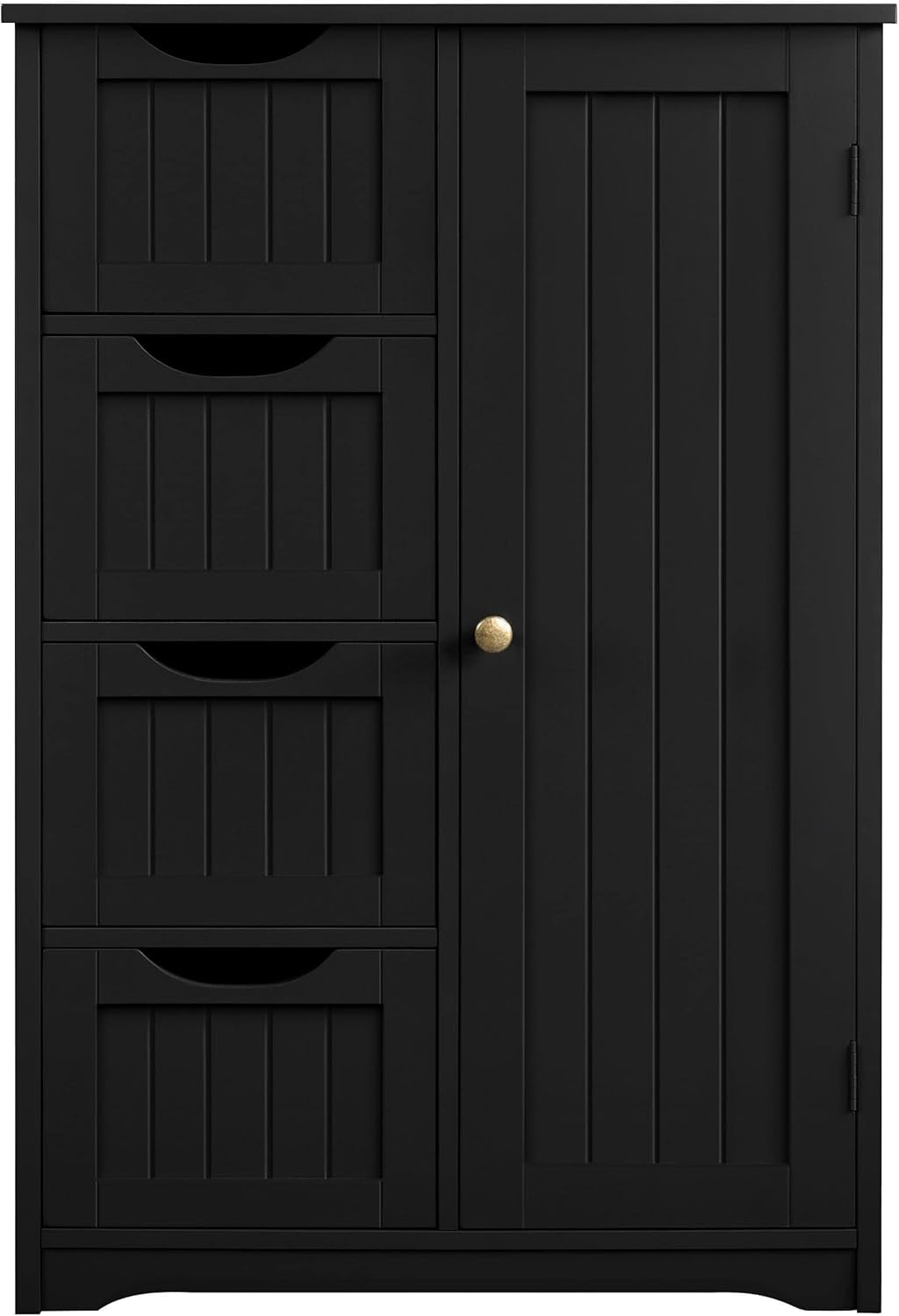 CHAUKY Wooden Floor Cabinet, Side Storage Organizer with 4 Drawers and ...