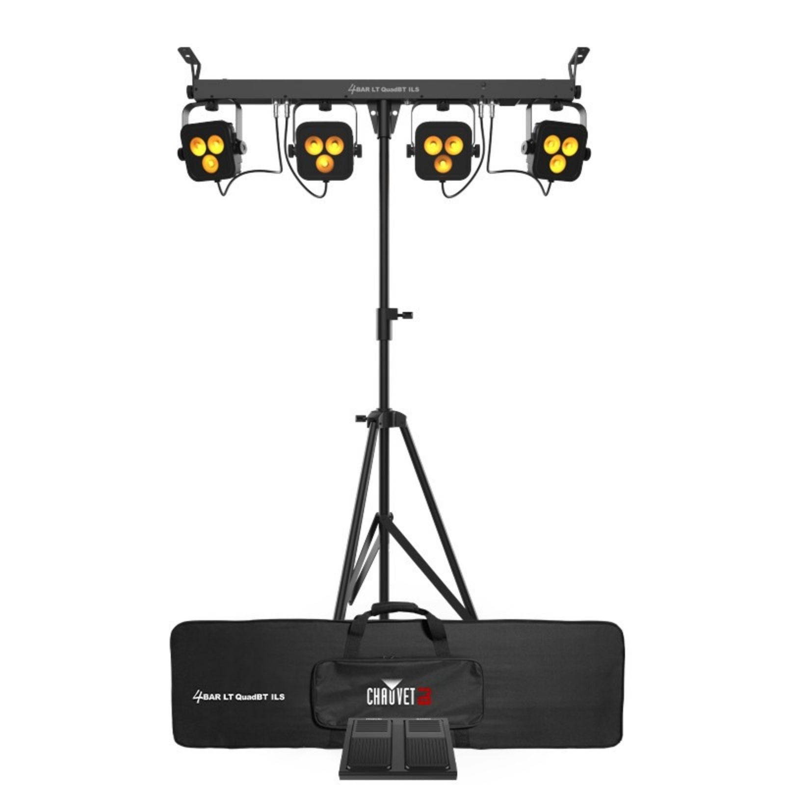 CHAUVET DJ 4BAR LT Quad Bluetooth ILS Mobile Wash Light System Black ...
