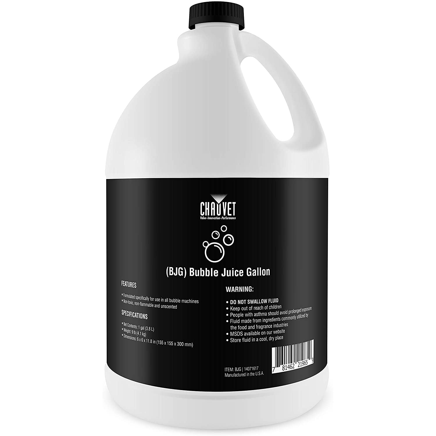 CHAUVET DJ BJG Non-Toxic Non-Staining Bubble Machine Fluid, 1 Gallon ...