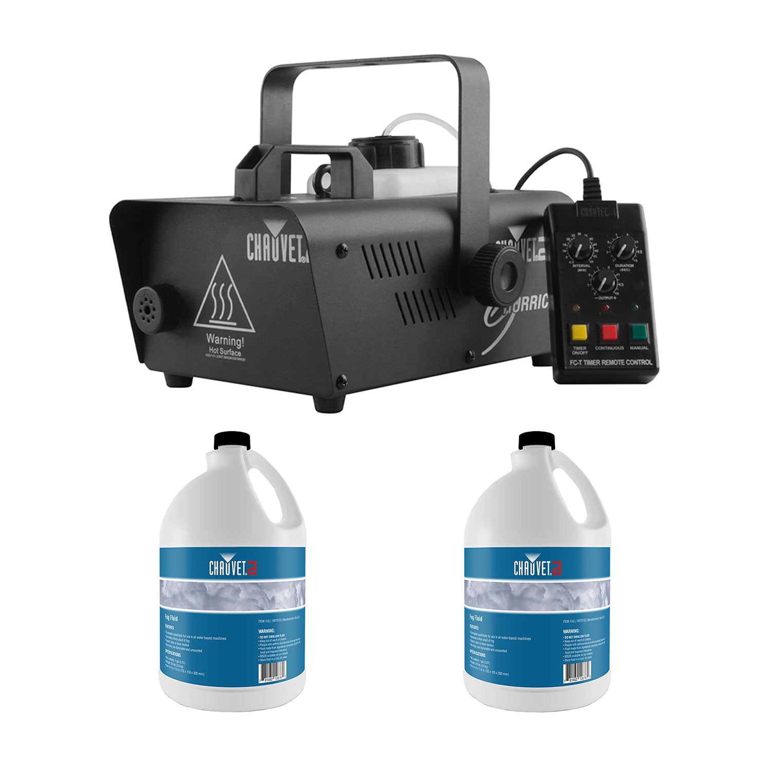 CHAUVET DJ Fog Machine with Wired Remote + 1 Gallon Bottle of Fog Juice ...