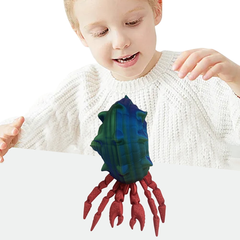 CHAXIN 3D Printed Hermit Crab Animal,Full Articulated Flexible Crystal ...