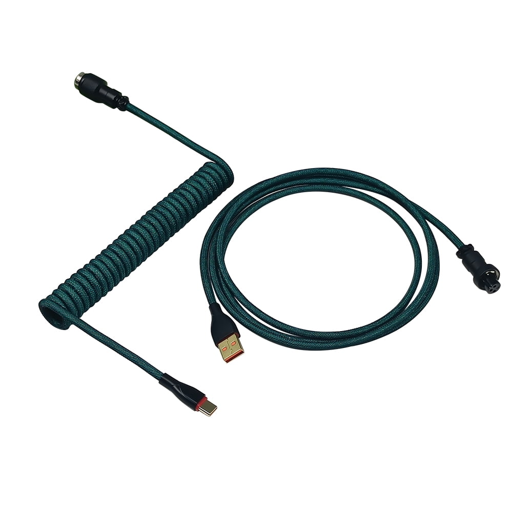 CHAXIN Coiled Cable Wire Woven Mesh Type-C To USB Coiled Aviator ...