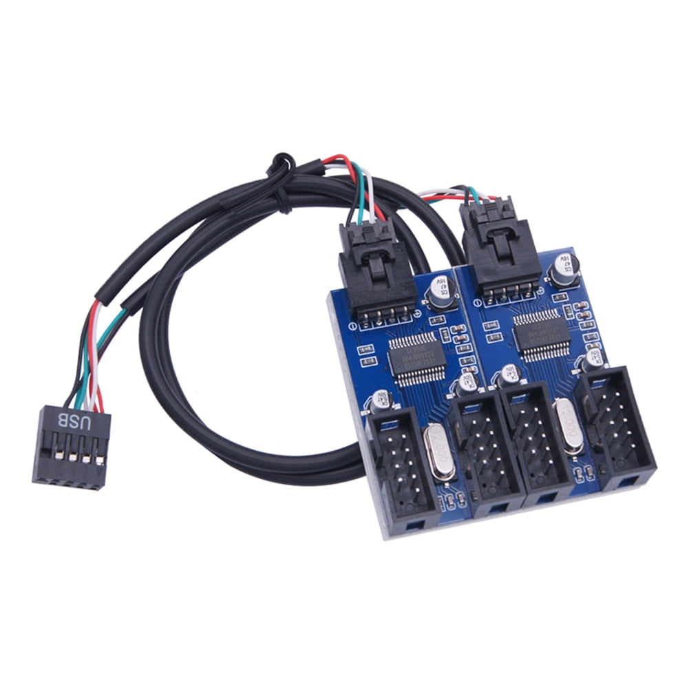 CHAXIN Desktop Computer Motherboard 9Pin USB Header Splitter 1 to 2/4 ...