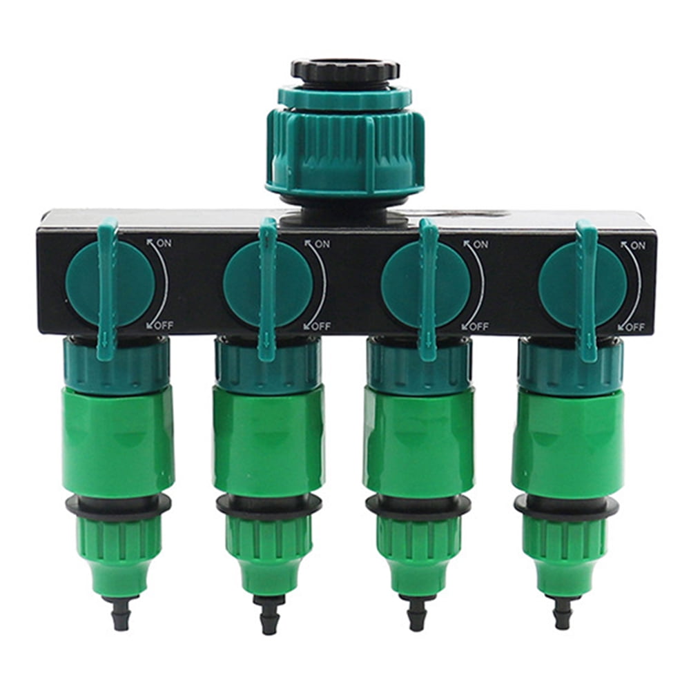 CHAXIN Garden Drip Irrigation 4-Way Tap Splitters Universal Hose ...