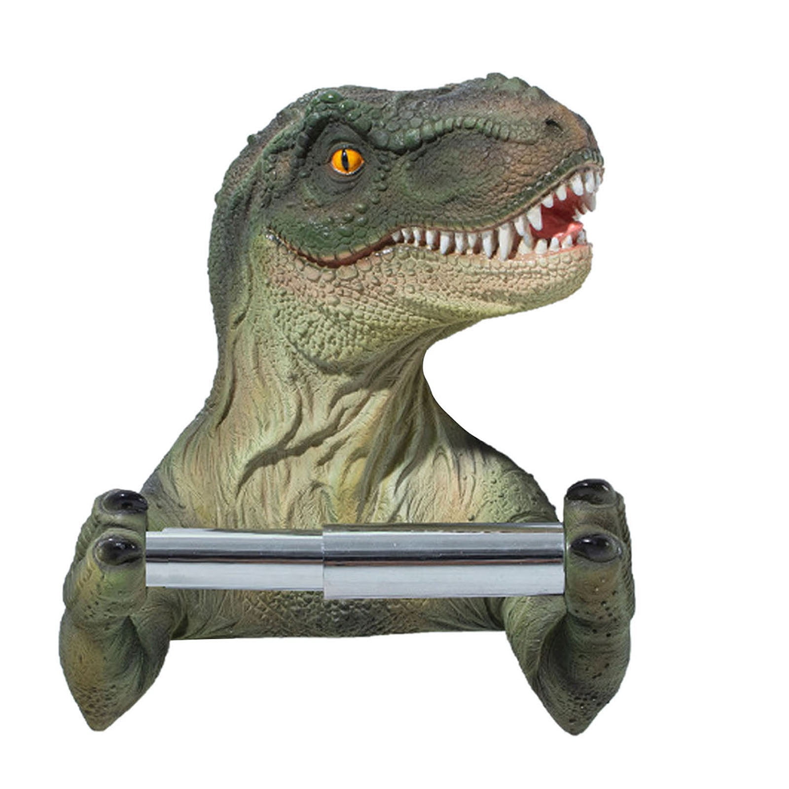 CHAXIN Wall Mounted 3D Dinosaur Holding Roll of Toilet Tissue Spring ...