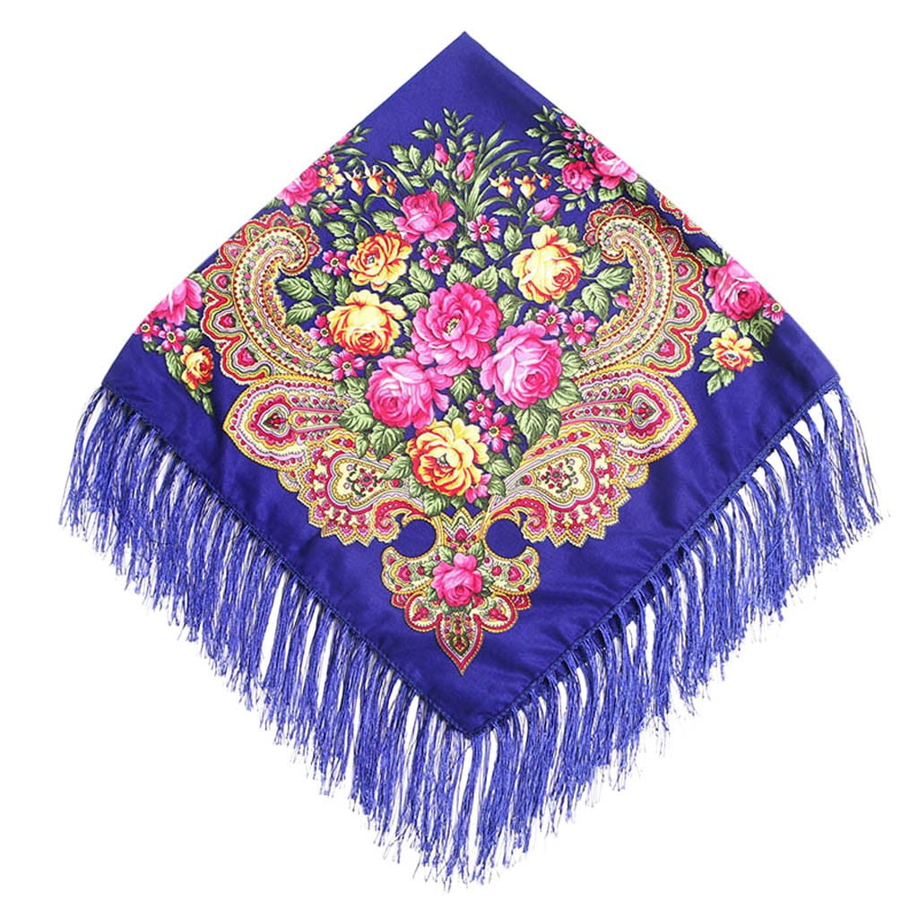 CHAYERL Scarf for Women Lady Folk-Custom Print Tassel Square Wrap Shawl ...