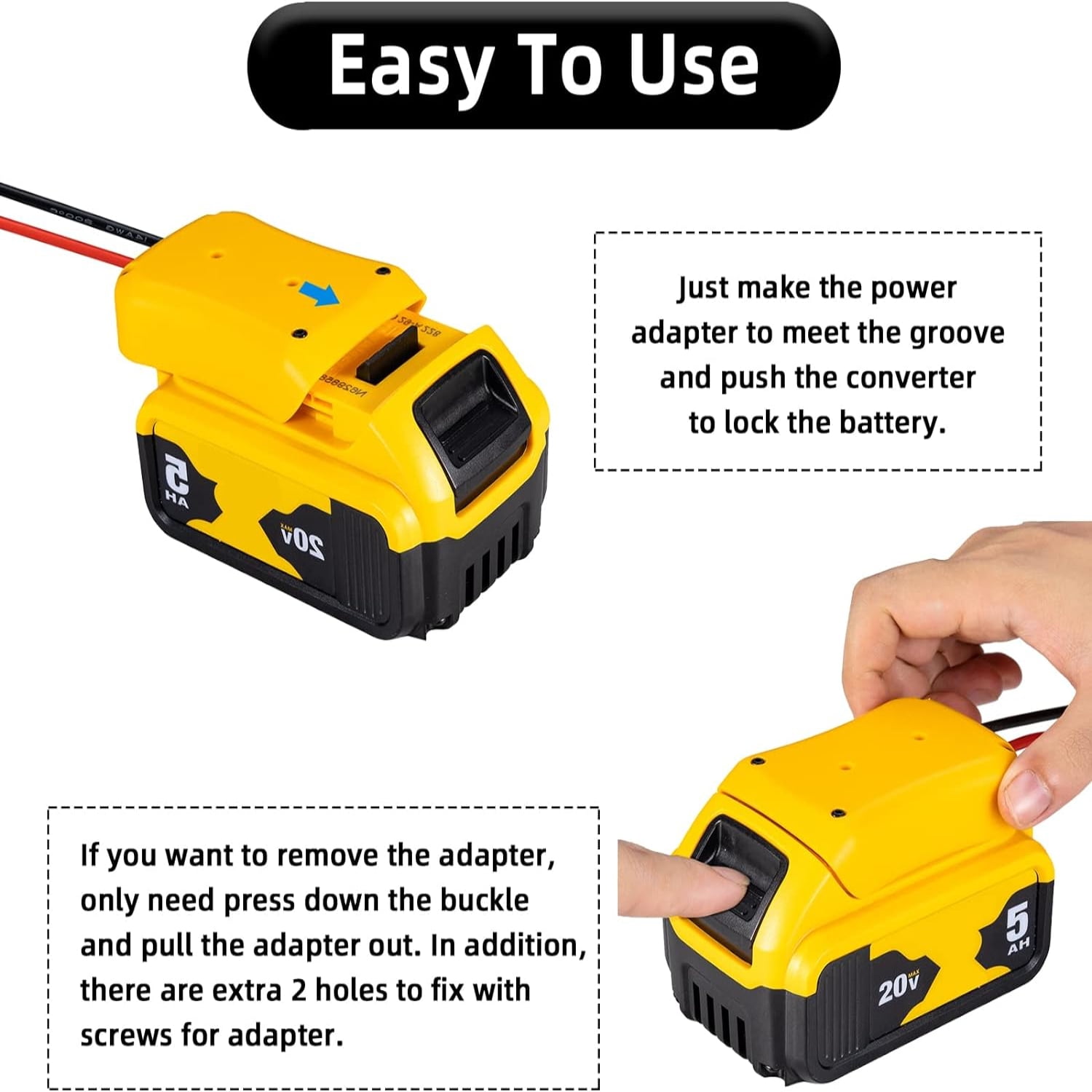 CHAYYAN 1. High-powered Dewalt 20V Lithium Battery Wheel Adapter with ...