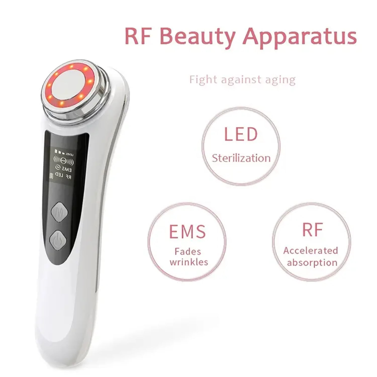 CHAYYAN Anti-Aging RF Radio Frequency EMS Skin Therapy Wand with LED Light Machine - Fades ...