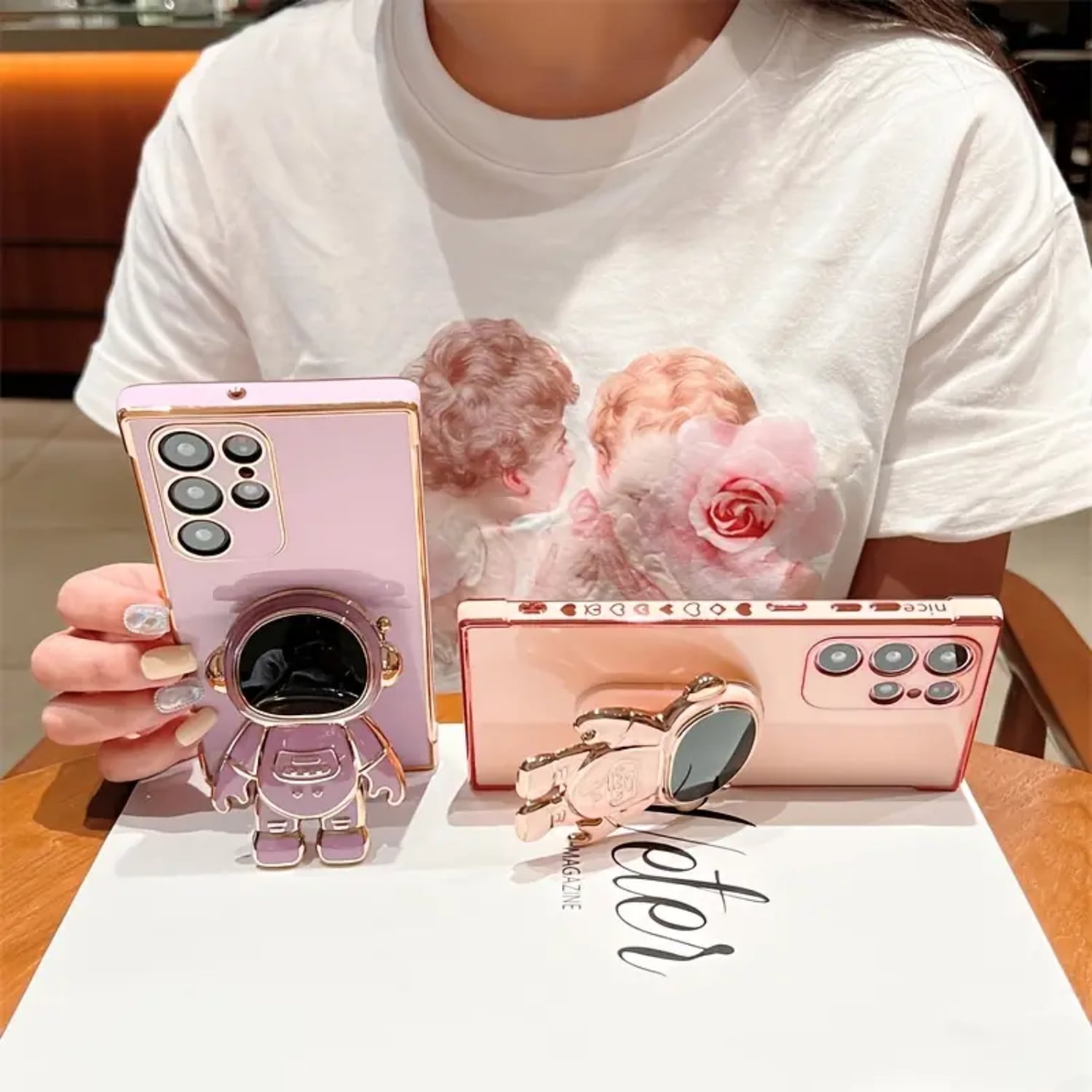 CHAYYAN Premium Astronaut Electroplating Bracket Phone Case for Galaxy ...