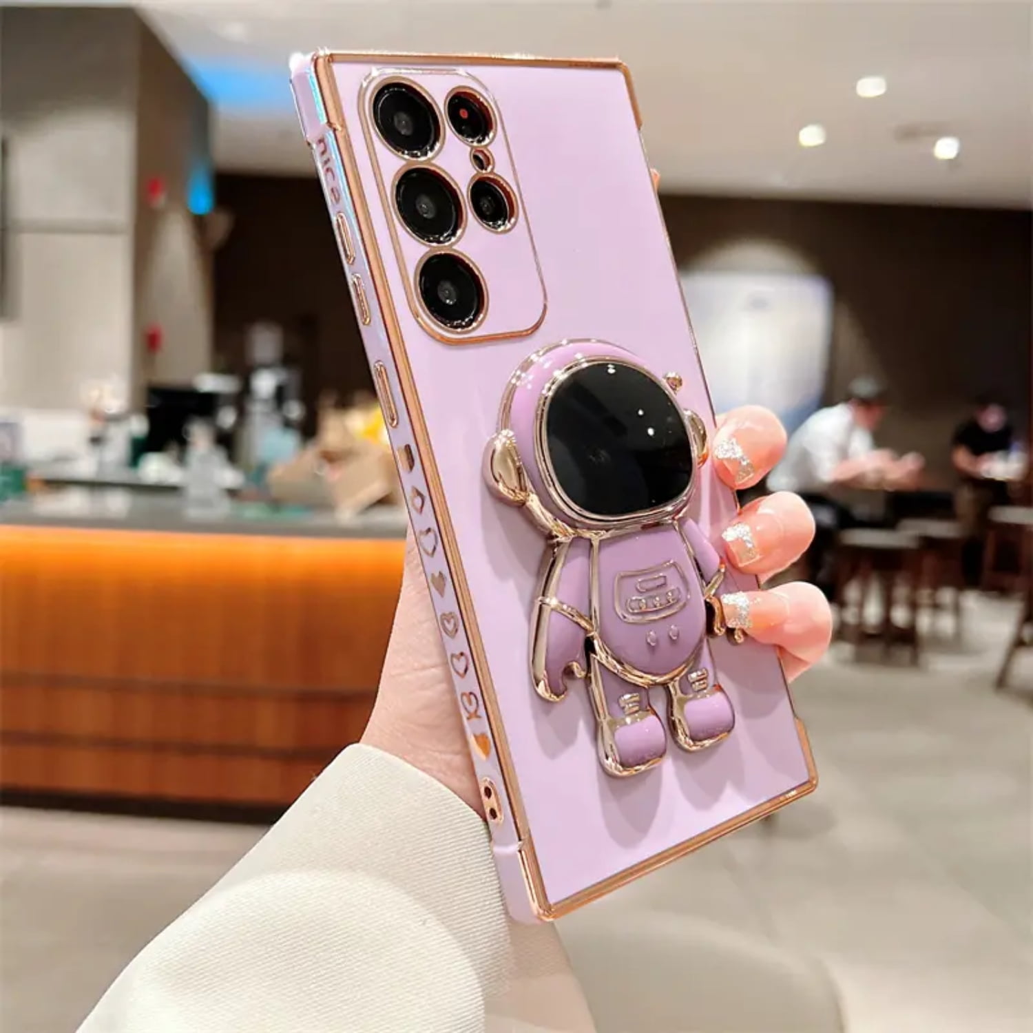 CHAYYAN Premium Astronaut Electroplating Bracket Phone Case for Galaxy ...