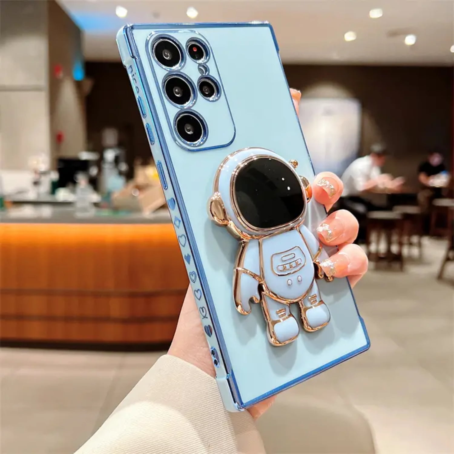 CHAYYAN Premium Astronaut Electroplating Bracket Phone Case for Galaxy ...