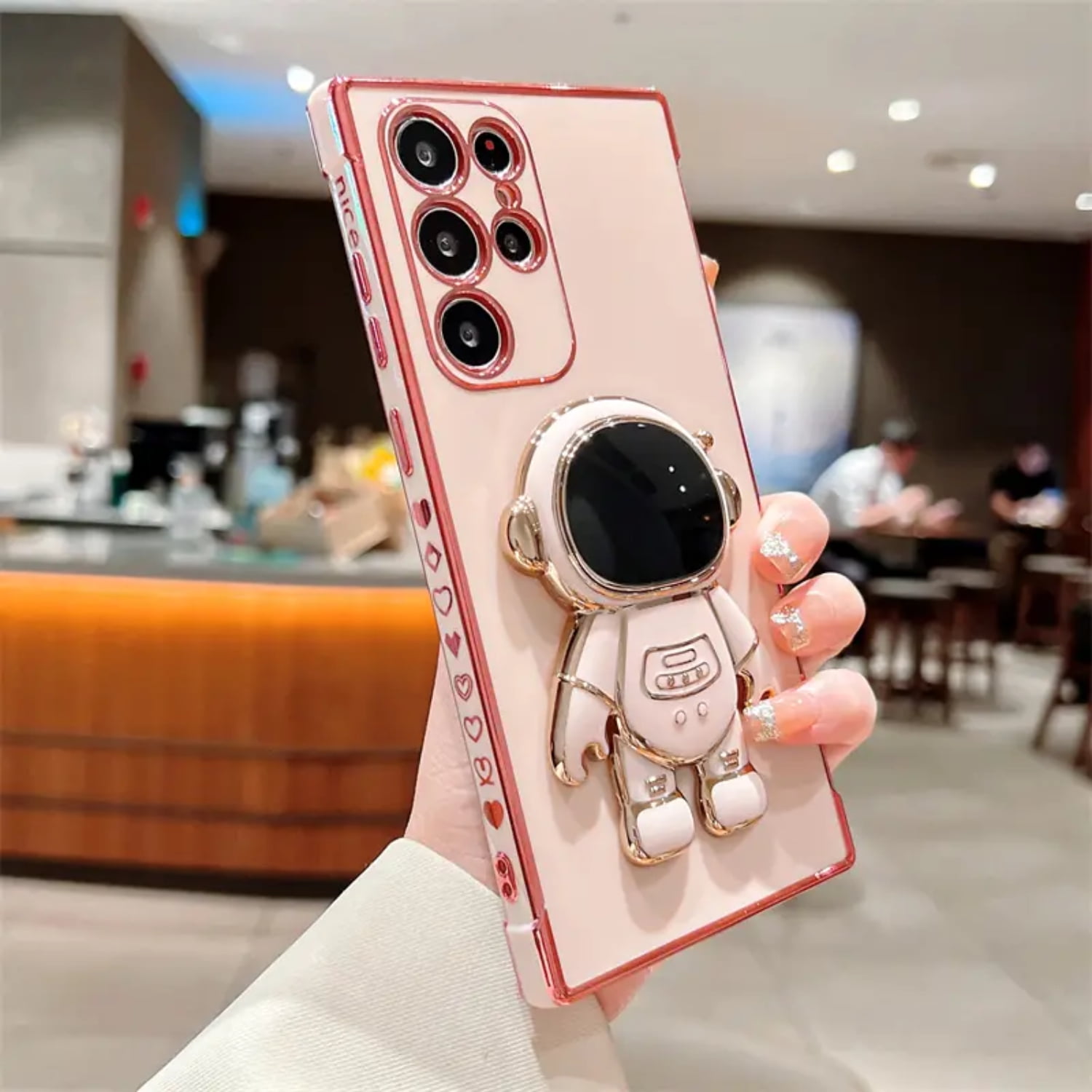 CHAYYAN Premium Astronaut Electroplating Bracket Phone Case for Galaxy ...