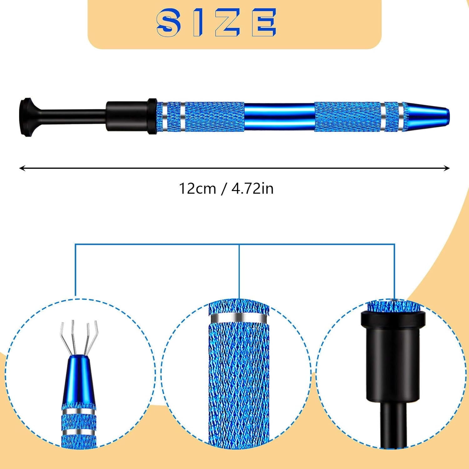 CHAYYAN Set of 3 Practical Diamond Claw Tweezers with 4 Prongs for ...
