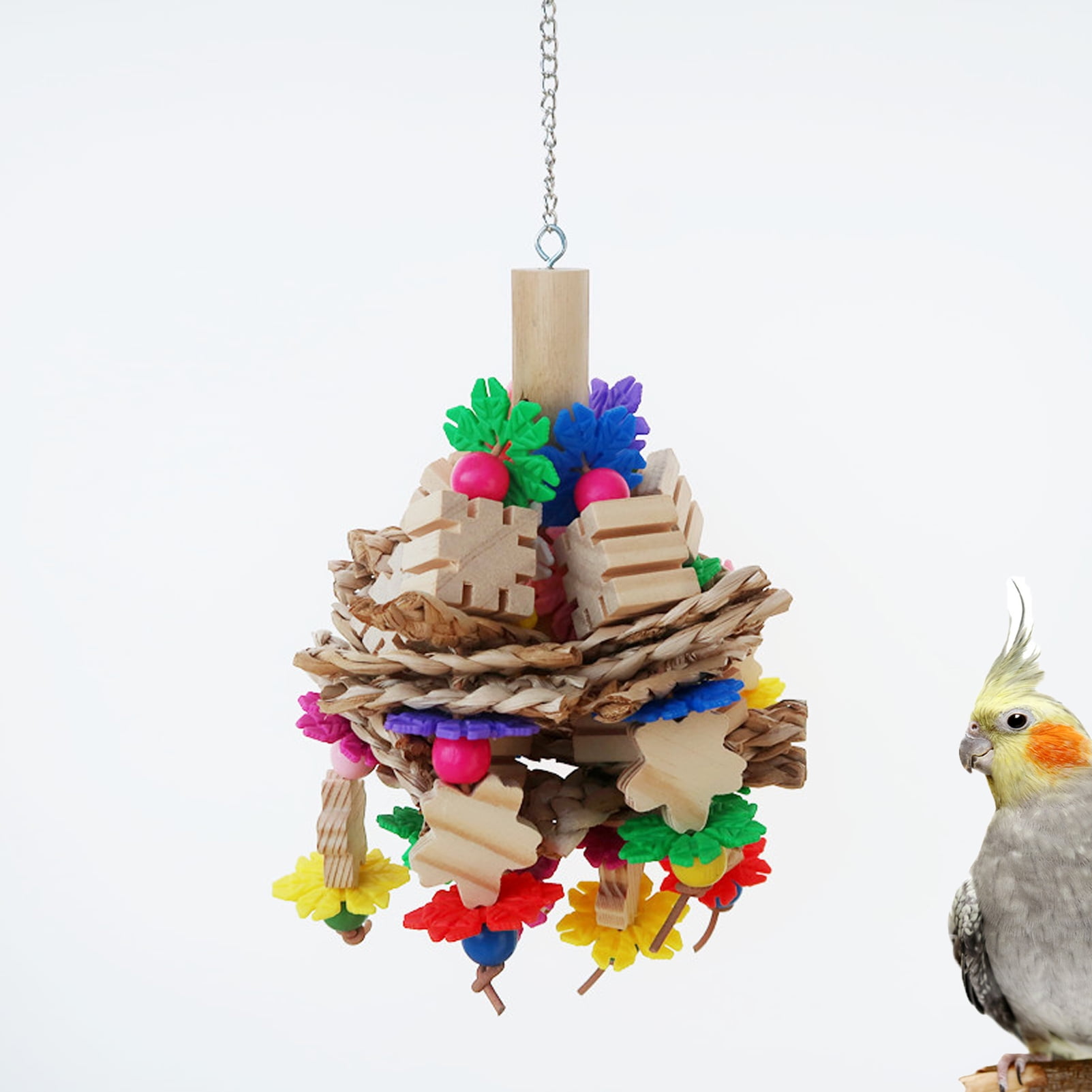 CHBORLESS Bird Parrot Tearing Toy for Chewing Climbing Biting Wooden ...