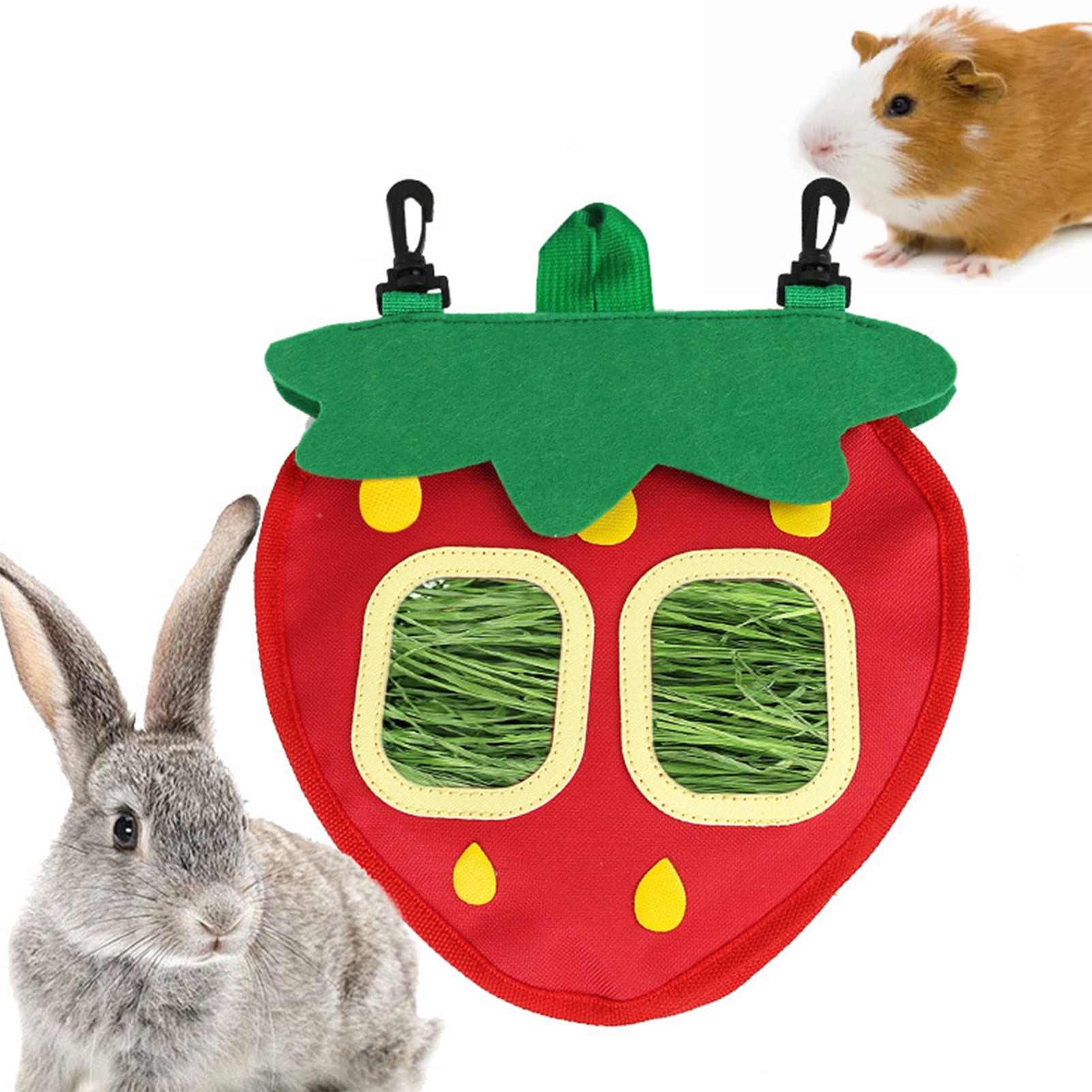 CHBORLESS Rabbit Hay Feeder Bag, Strawberry Design, Waterproof Oxford ...