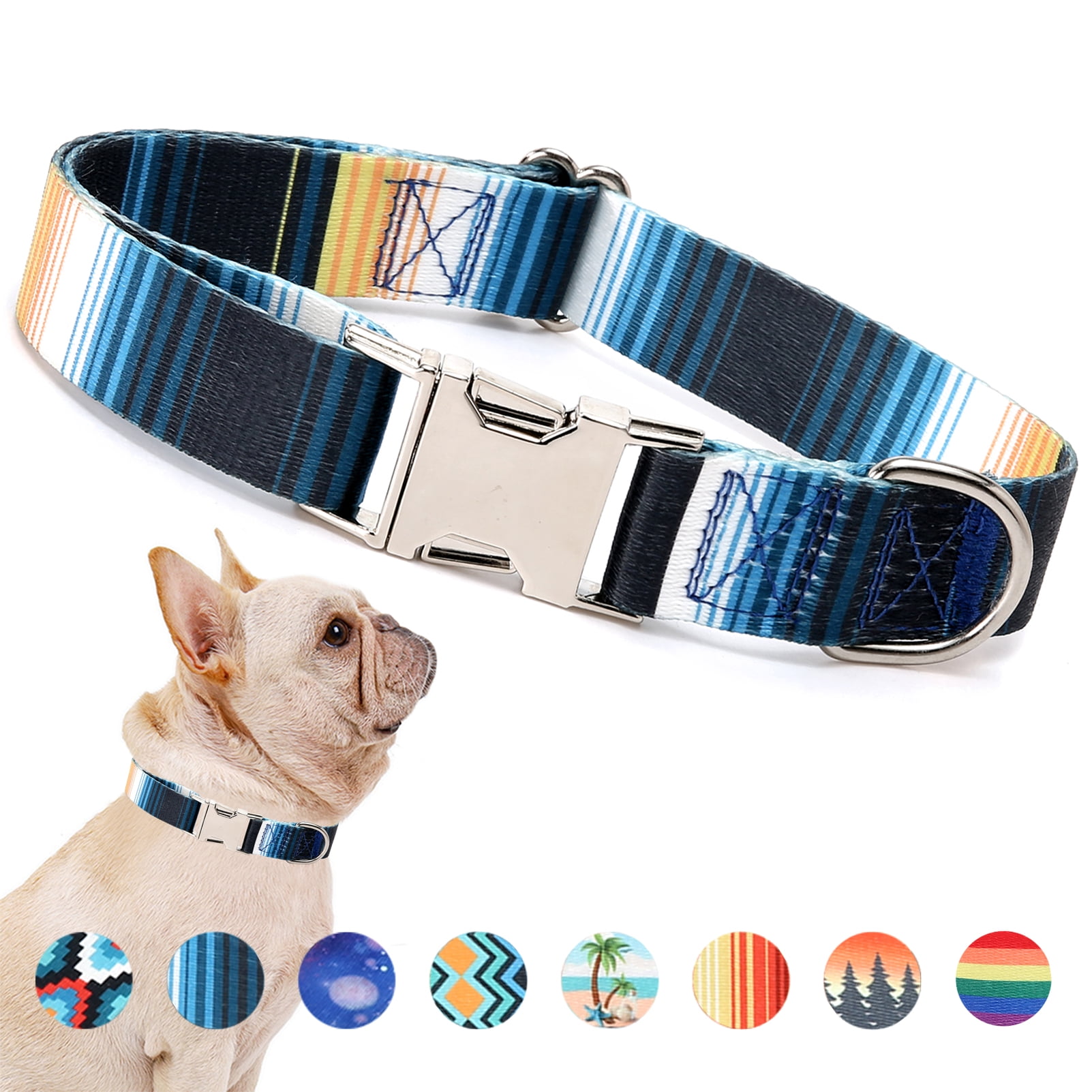CHBORLESS Soft Nylon Dog Collar Adjustable Pet Puppy Collar with Metal ...