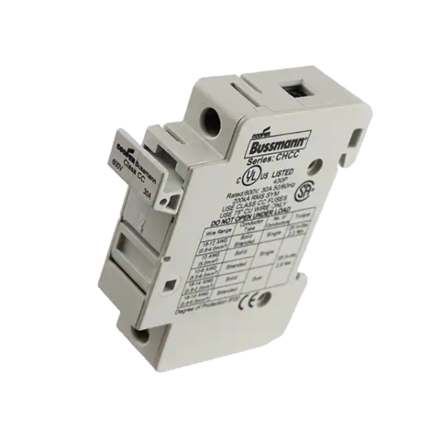CHCC1DI Fuse Holder 30 A 600V 1 Circuit Cartridge DIN Rail - Walmart.com