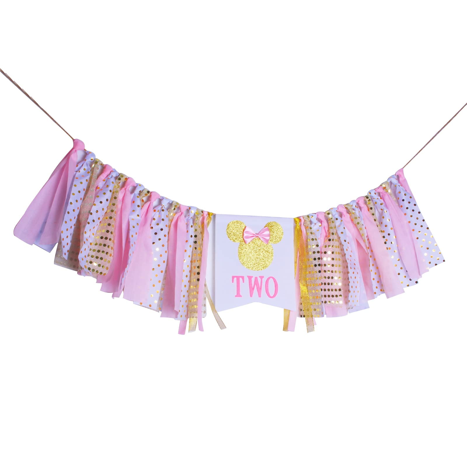 CHCN Minnie Mouse Highchair STF9 Banner for 2nd Birthday - Pink and ...