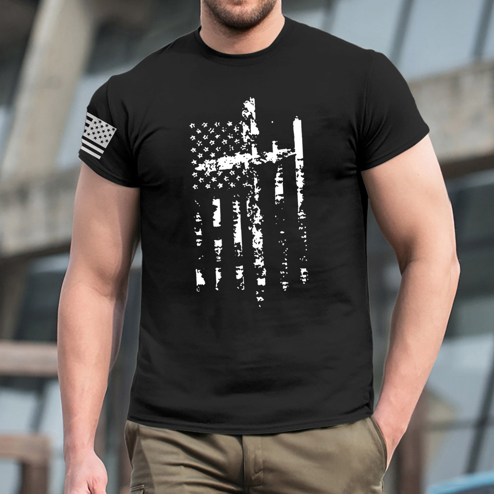 CHCNHAC 1776 Independence Day Men's Shirt American Flag Patriotic Print ...