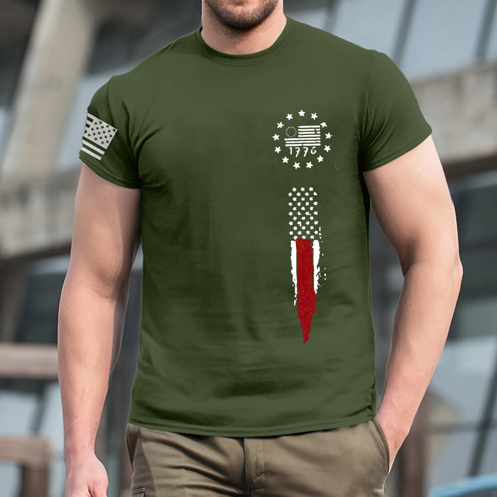 CHCNHAC 1776 Independence Day Muscle Shirts for Men American Flag Star ...