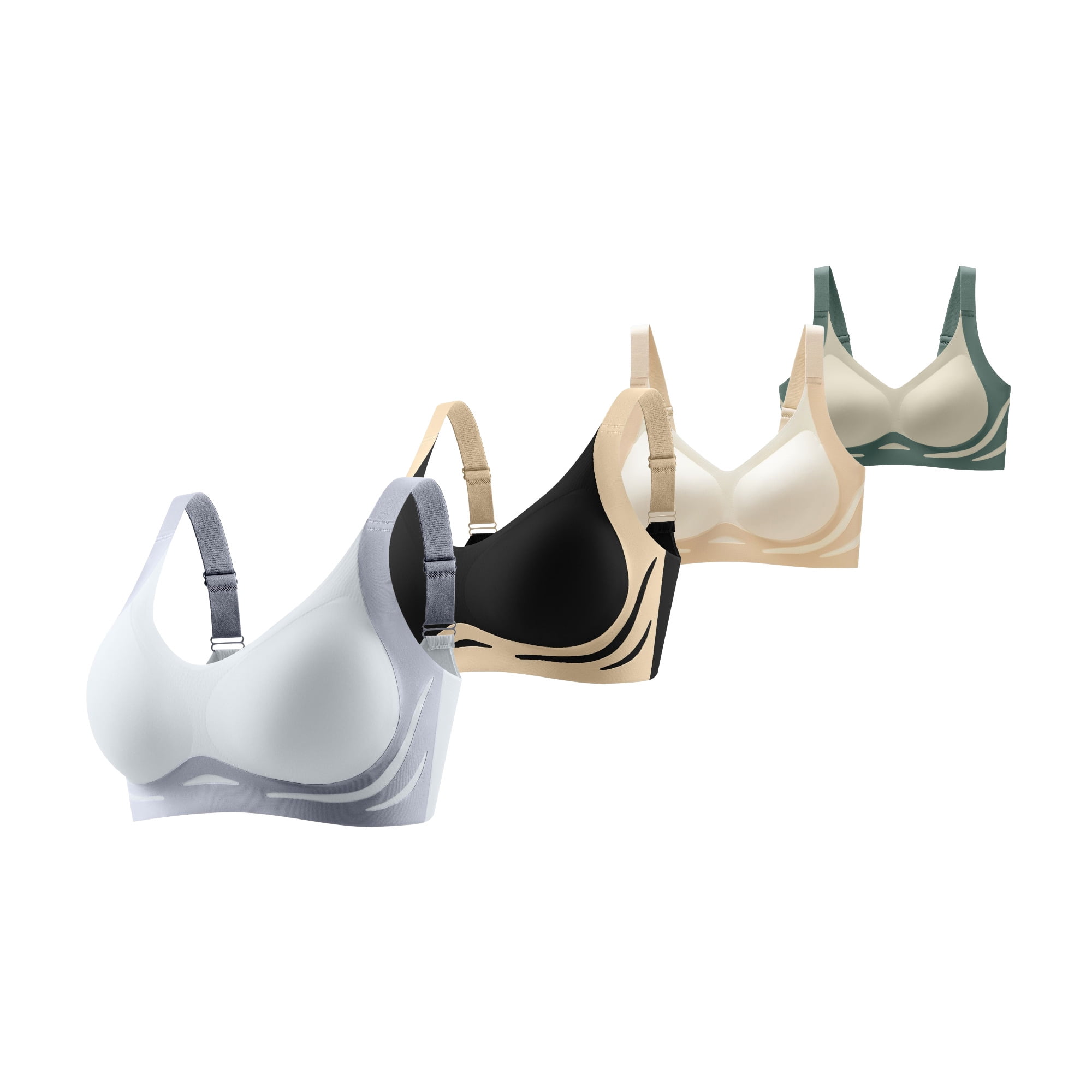 CHCNHAC 4 Pack Caralush Pushup Bra for Women Lushfitting Powerful Push ...