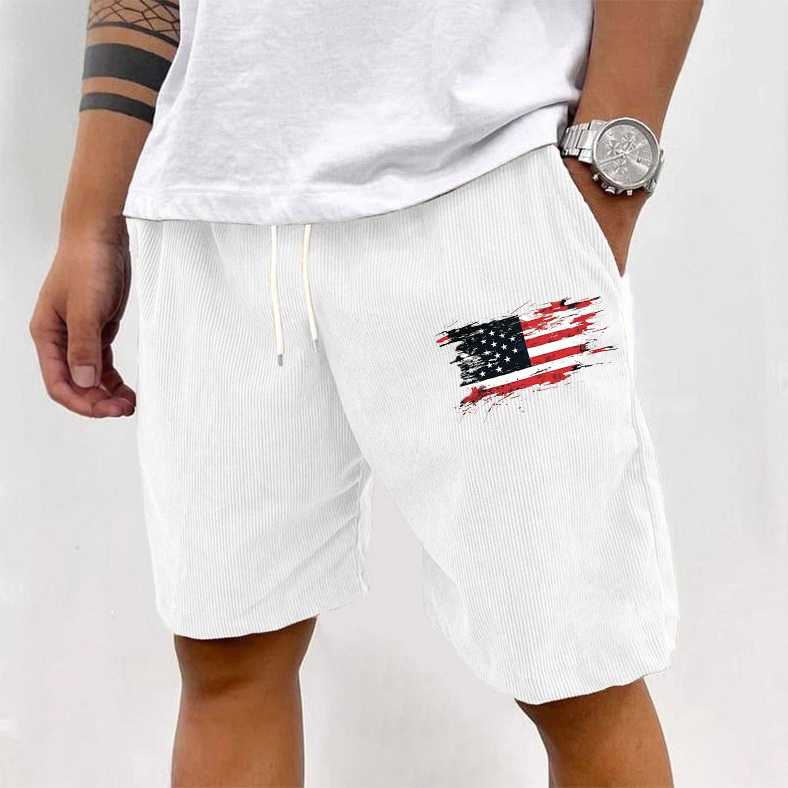CHCNHAC 4th Of July Corduroy Shorts for Men Independence Day American ...