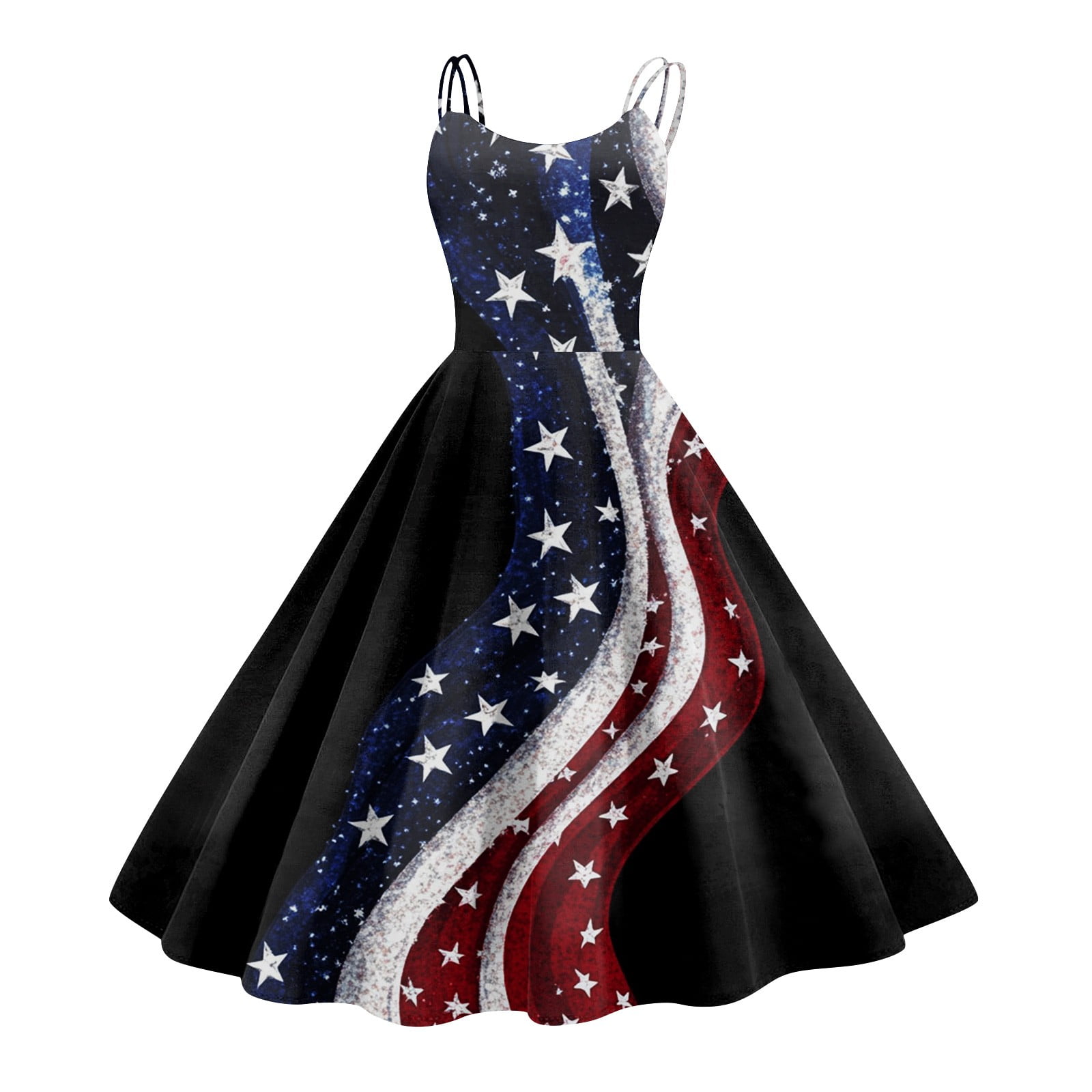 CHCNHAC 4th Of July 50s Dresses for Women Red White and Blue Graphic ...