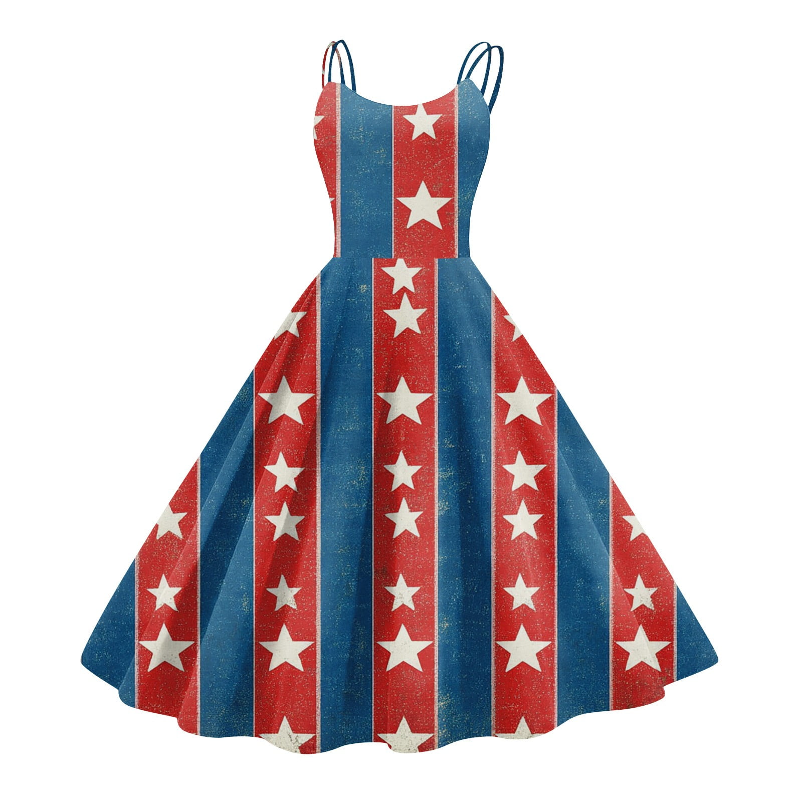 CHCNHAC 4th Of July Hepburn Dress for Women American Flag Patriotic ...