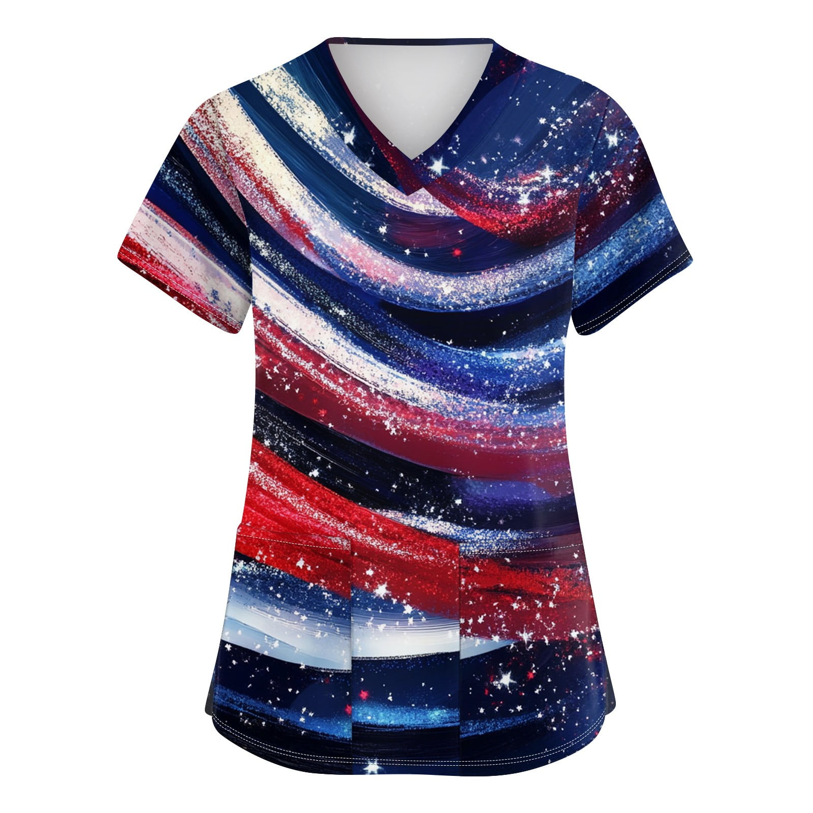 CHCNHAC 4th Of July Scrubs for Women Stars and Stripes Graphic Scrub ...