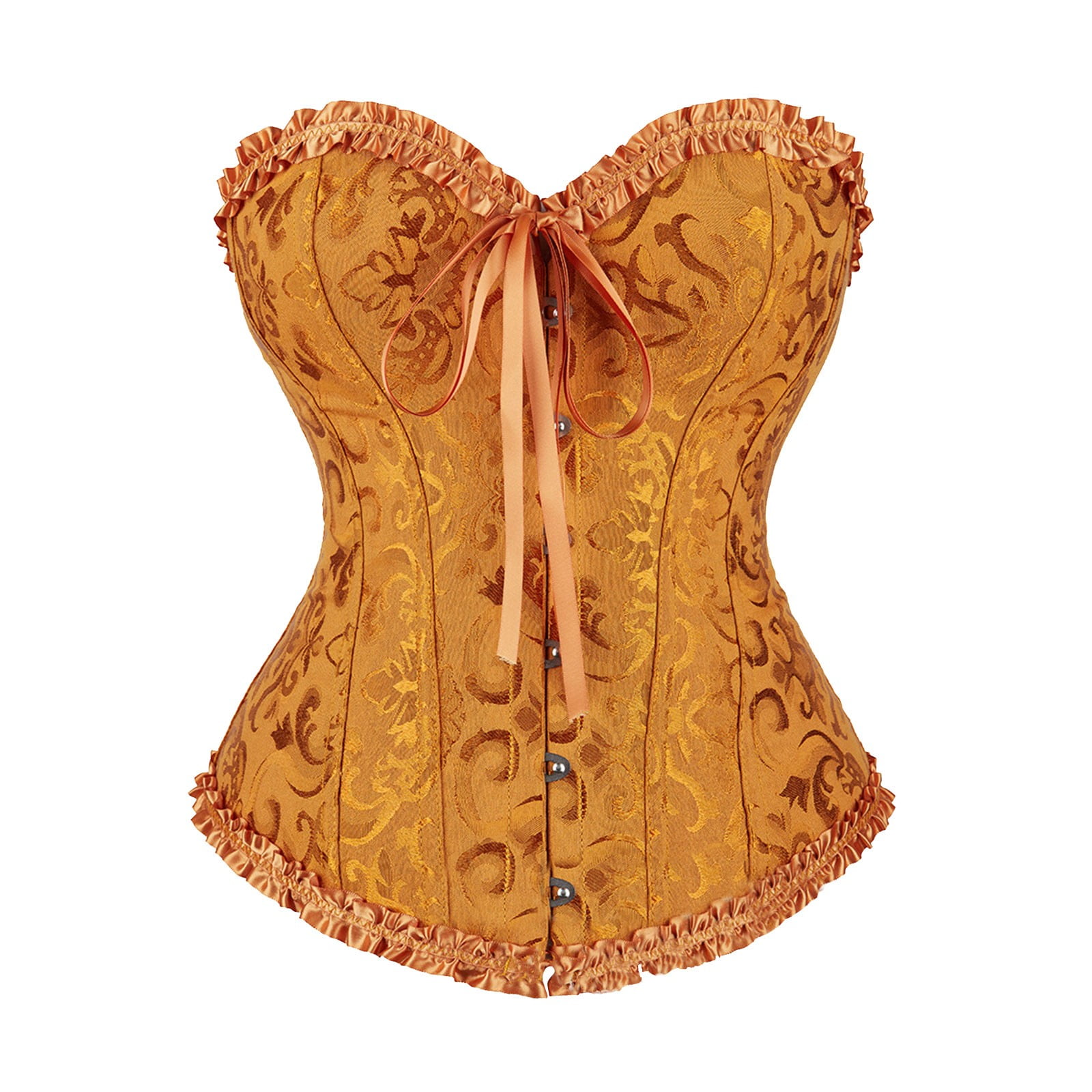 CHCNHAC Bustier Tops for Women Satin Boned Lace Renaissance Corset Cute ...
