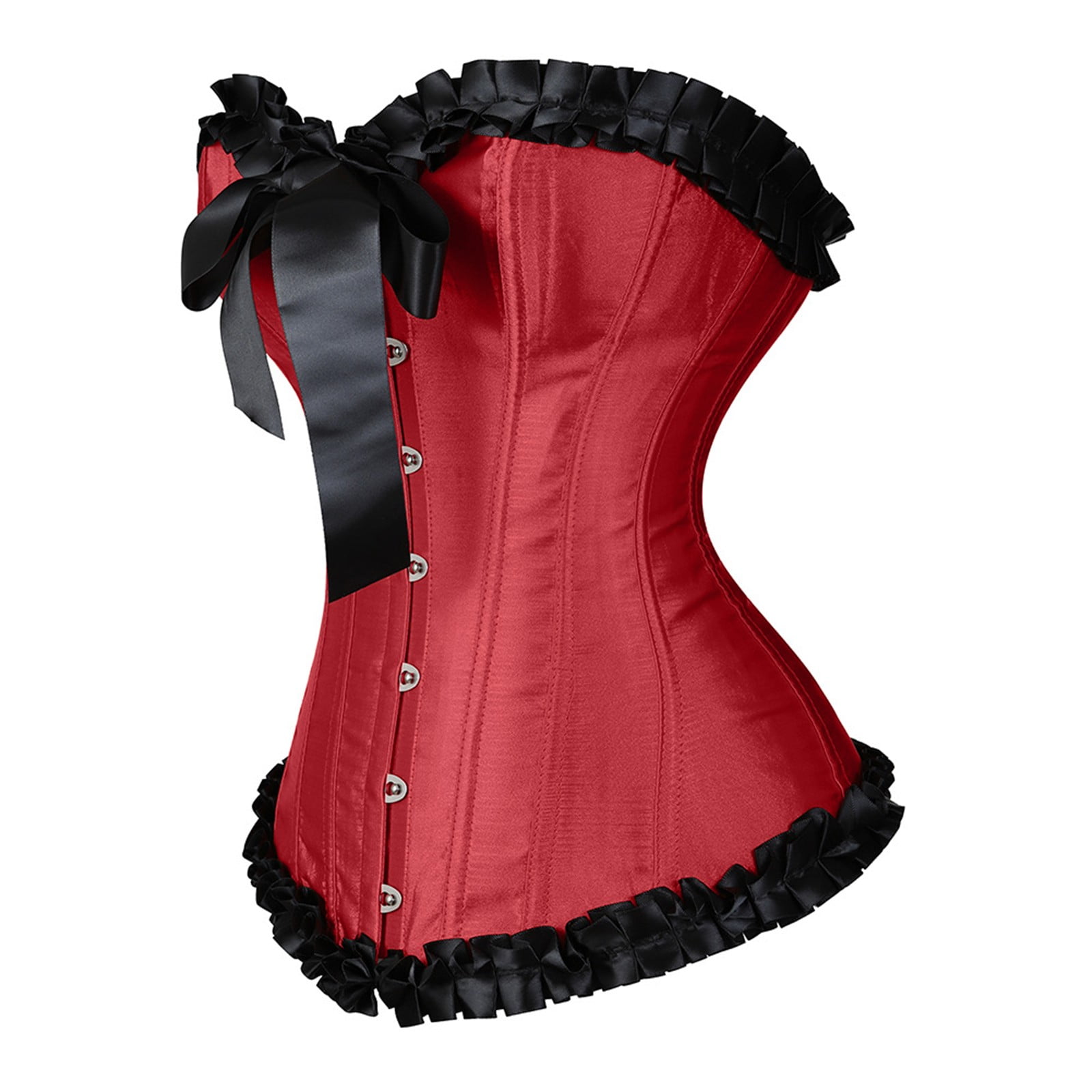 CHCNHAC Corset Lingerie for Women Floral Trim Corset Shapewear Satin ...