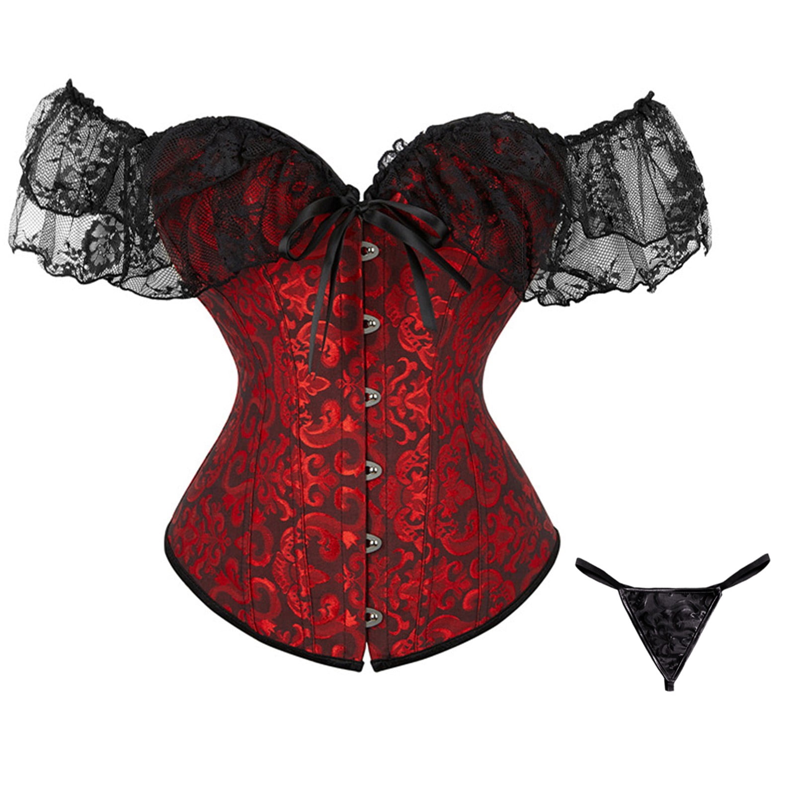 CHCNHAC Corset Tops for Women Cute Satin Lace Bustier Tops Floral Trim ...