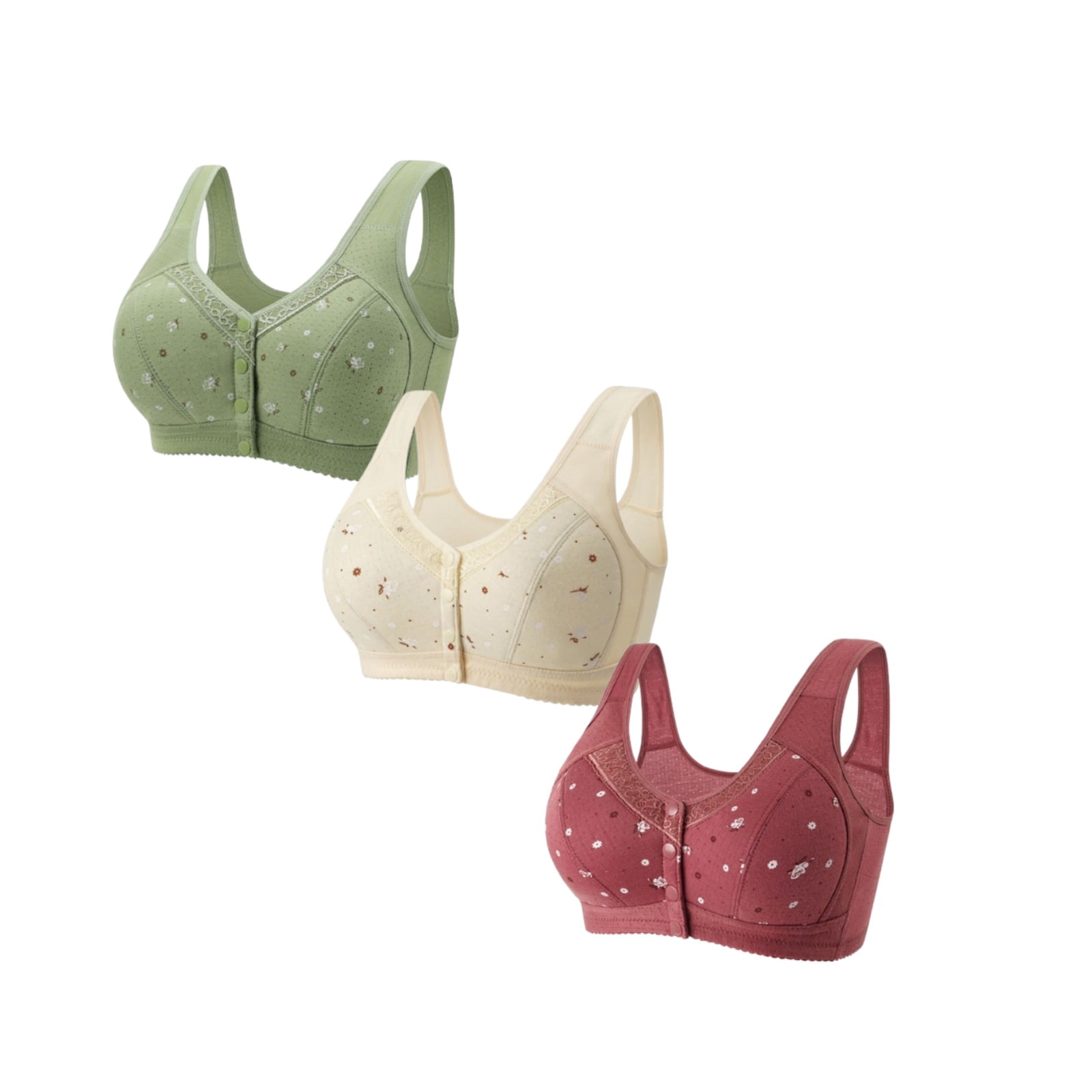 CHCNHAC Everyday Bras for Women No Underwire Front Closure Bra ...